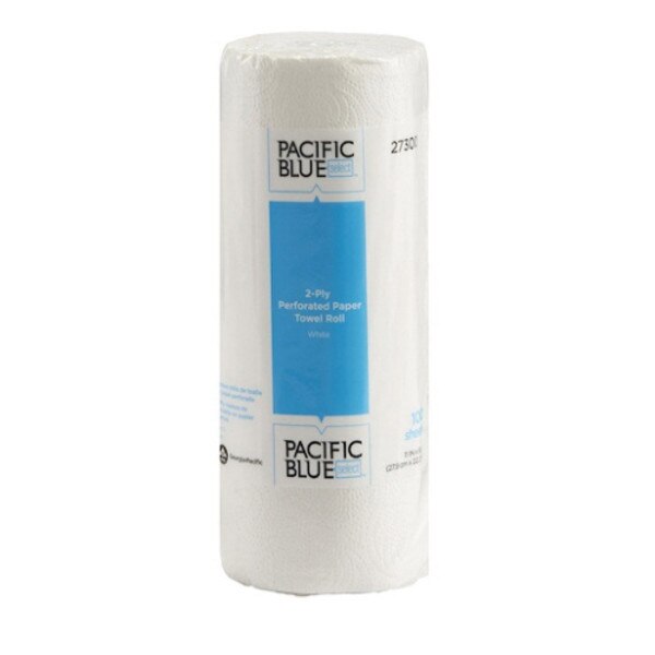 Pacific Blue® Basic 2-Ply Household Towel Roll, Perforated, White, 11x8 ...